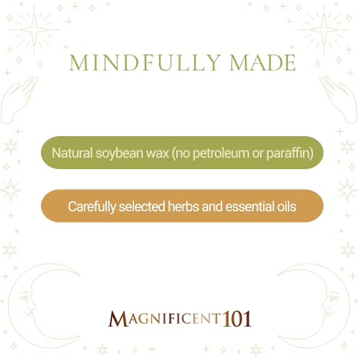 Magnificent 101 Pure Sage Energy Cleansing Candle for Smudging, Purification, Chakra Healing; Great Gift for Meditation, Aromatherapy & Yoga Practice; 100% Natural Soy Wax Candle in 6-oz. Glass Holder