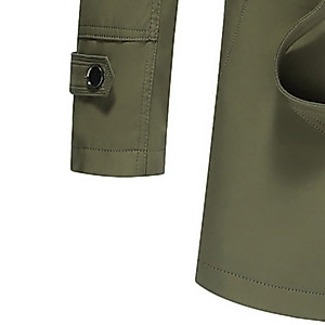 Maiyifu-GJ Mens Casual Double Breasted Trench Coat Casual Lapel Slim Windbreaker Jacket Warm Stylish Long Overcoat with Belt (Armygreen,Large)