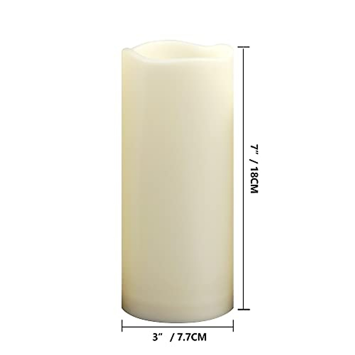 EZiKitchen 3 Pack Outdoor Battery Operated Candles with Timer Waterproof Led Flickering Candles Flameless Pillar Lights for Party/Lantern/Patio/Wedding/Garden,Cream White,3x7 Inch