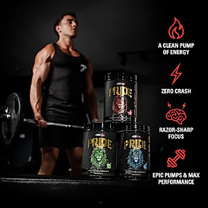 EHP Labs Pride Pre Workout Powder Energy Supplement - Sugar Free Preworkout for Men & Women, Energy Powder Boost Drink with BCAA - 280mg of Caffeine - Strawberry Snowcone (40 Servings)
