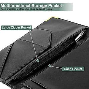 Lemmeko Server Books for Waitress, PU Leather Server Book with Zipper Pockets, Flower Pattern Waitress Book with Pen Holder Fit Server Apron Check Presenters for Restaurants