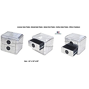 NauticalMart Aviator Side Table - Metal Side Table - Metal End Table - Coffee Side Table - Office Furniture