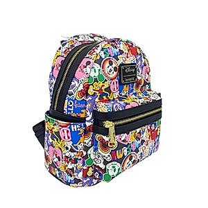 Loungefly Exclusive Disney Stickers All Over Print Double Strap Shoulder Bag