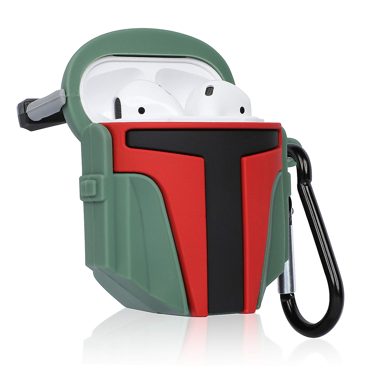 JoySolar for Airpod 1&2 Case Cute Cartoon Character 3D Soft Silicone Air Pods Funny Cover Kawaii Fun Cool Unique Design Shell Fashion Stylish Girls Kids Teens Women Cases for Airpods 1/2(GreenWarrior)