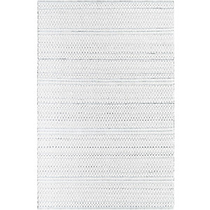Hauteloom Kendi Wool Living Room, Bedroom Area Rug - Modern Farmhouse - Neutral Bohemian Boho - Light Gray, White - 3'6" x 5'6"
