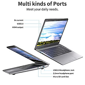 SGIN Laptop 15.6 Inch, 4GB DDR4 128GB SSD Windows 11 Laptops with Intel Celeron N4020C(up to 2.8 GHz), Intel UHD Graphics 600, Mini HDMI, WiFi, Webcam, USB3.0, Bluetooth 4.2