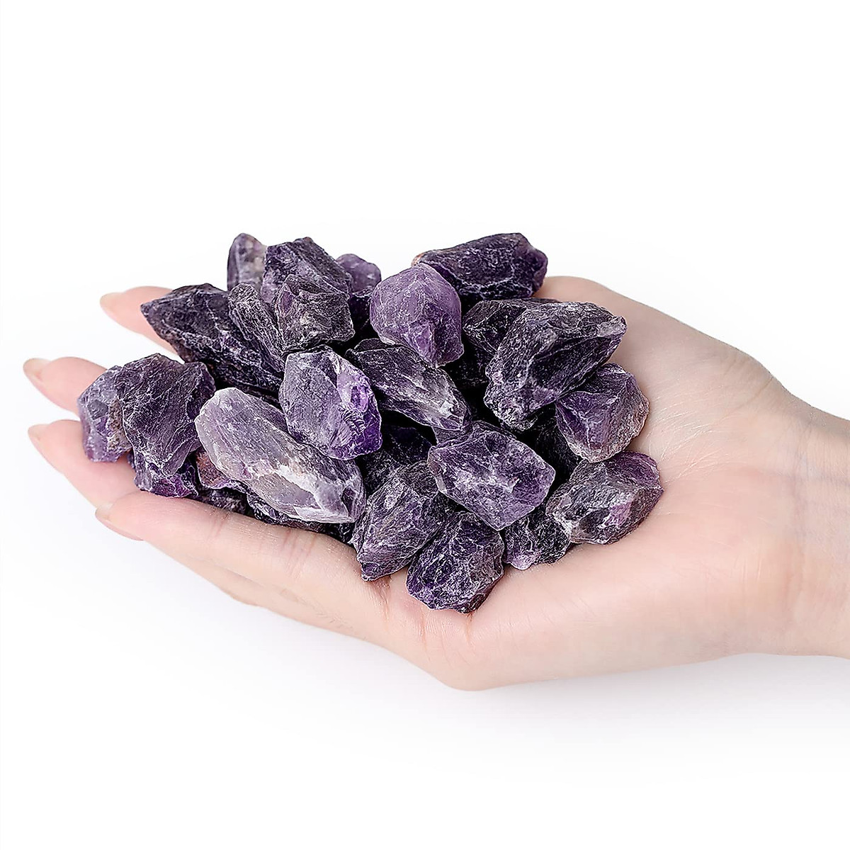 MAIBAOTA Natural Amethyst Crystal Rocks Raw Healing Crystals Bulk 1" Raw Rough Gemstones Rocks for Tumbling Polishing Cutting Reiki Witch Quartz Crystal Stones