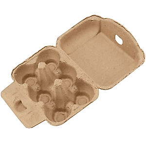 MUKLEI 50 PCS Paper Egg Cartons, 6 Egg Cartons Pulp Egg Cartons for Kitchen, Farm, Market, Travel and Transport, Brown