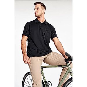 Hebepol Men's Polo Shirt, Short and Long Sleeve Tactical Shirts, Lightweight Work Golf Shirts, Outdoor UPF 50+ Pique Shirt