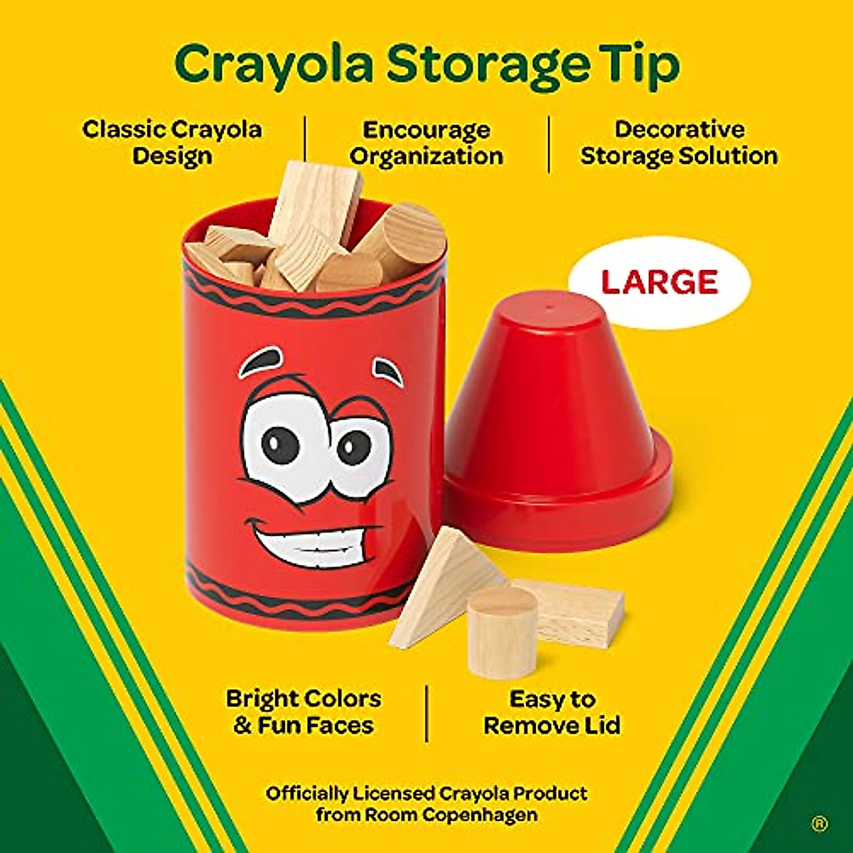 Crayola Storage Large Tip– Colorful Tip Character Storage Box, Creative Container For Kids Arts And Crafts Supplies, Stationeries, Small Toys And Keepsakes - Red, Kids 3.5 Years And Up