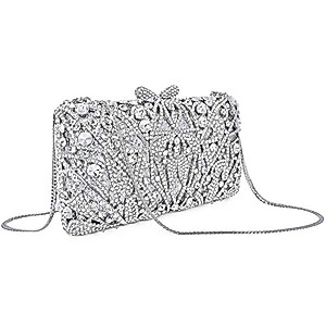 MOSSMON Luxury Crystal Clutch Women Rhinestone Evening Bag for Party and Wedding