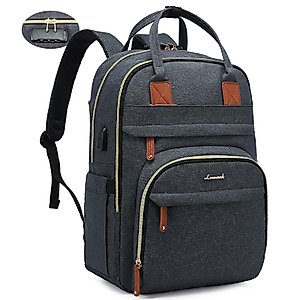 LOVEVOOK Laptop Backpack for Women, Unisex Travel Anti-theft Bag, Business Work Computer Backpacks Purse for Men, Casual Hiking College Daypack with Lock, 15.6 Inch, Dark Grey