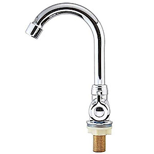 Folding Faucet, 360 Degree Rotation RV Caravan Camper Faucet, Durable Marine Camping Single Handle Faucet Cold Water Tap for Kitchen, Caravan, Yacht, Bathroom(Silver)
