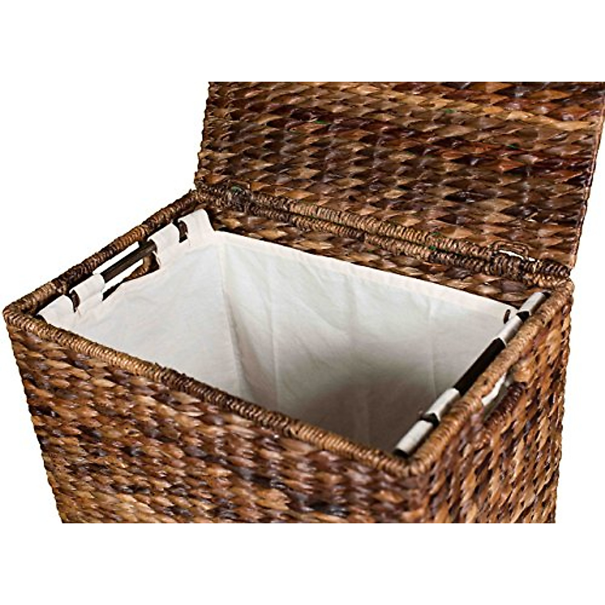 BirdRock Home Abaca Laundry Hamper - Hand Woven - Removable Canvas Laundry Bag