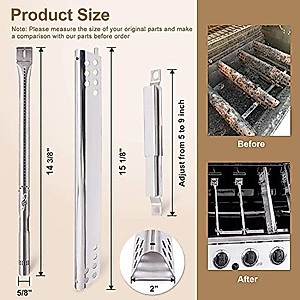 Criditpid Grill Replacement Parts for Charbroil 463344015, 463343015, 463433016, 463240015, 463432215 Gas Grill, Grill Burners, Heat Plate Shields, Crossover Tubes and Ignitors for Charbroil.