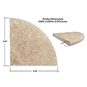 Premium Quality Durango Cream Filled and Honed Ivory Light Travertine Corner Shelf 9'' (1)
