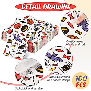 100 Pcs Halloween Napkins Paper Halloween Guest Napkins Christmas Napkins Paper Christmas Guest Napkins Halloween Christmas Napkins Disposable Cocktail Napkins Paper for Party Bathroom