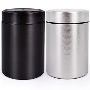SafeDelux Aluminum Storage Jar 2-Pack Portable Multipurpose Airtight Container for Spices, Coffee & Teas