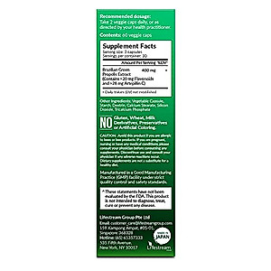 LABO Nutrition Brazilian Green Propolis Ultimate - Contains >7% or 28mg per Serving Artepillin C & >5% Flavonoids, for Immune & Brain Support, Natural, High Concentrate & Premium, 60 Veg Capsules