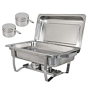 Uniquely Designed Frame, 4 Pack Catering Stainless Steel Chafer Chafing Dish Sets 8 Qt Party Pack