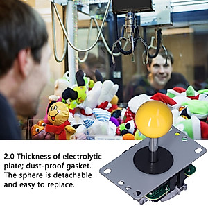 Hilitand Classic Competition 5 Pin Stick Rocker 8 Ways Joystick for PC Box 360, for PS2, for PS3 Games DIY Kit Parts Mame Jamma Game Consoles(yellow)