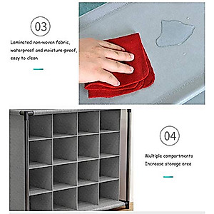 4 Tier 16-Pair Shoe Rack Cubby Organizer, Free Standing Shoe Storage Shelf ,Shoe Rack Storage Organizer 16 Pairs Portable Stackable Shoe Cabinet for Closet Entryway Bedroom