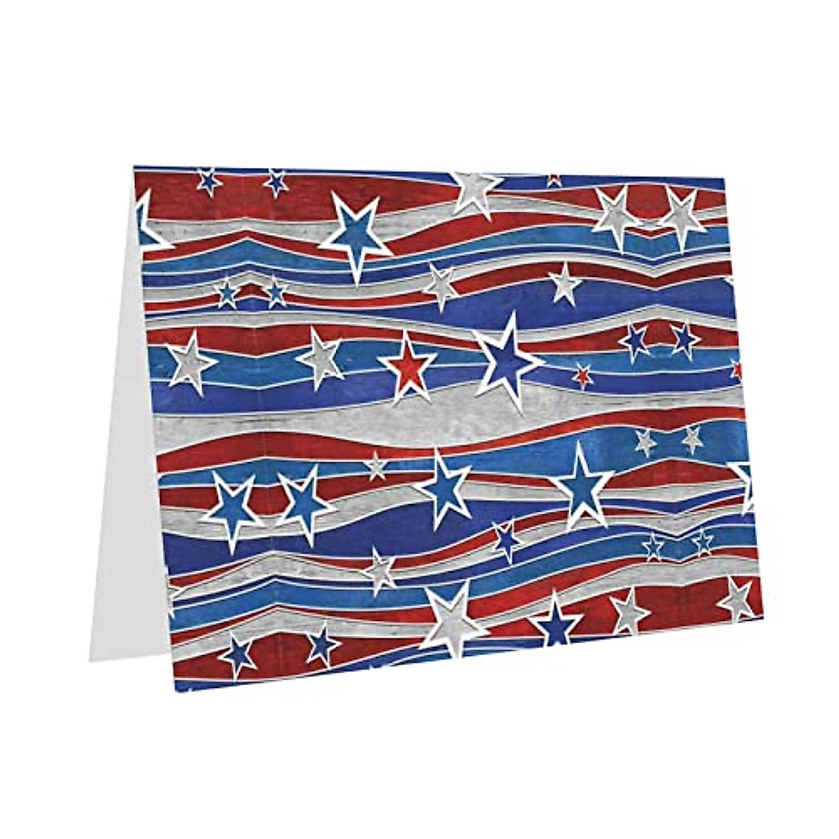 MQGMZ Patriotic Stars Strips Independence Day Print Holiday Greeting Cards Blank Note Cards With Envelopes For All Occasions Birthdays