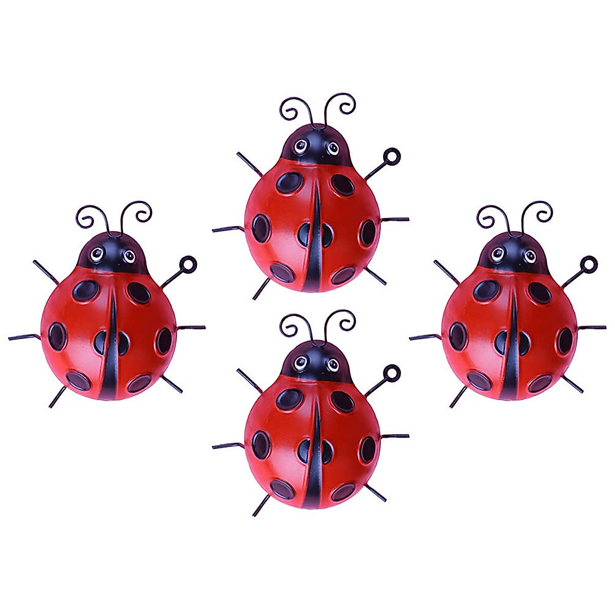 IMIKEYA 4pcs Wrought Iron Lawn Ladybug Simulation Ladybug Simulated Ladybug Garden Ladybug Iron Art Ladybug Iron Ladybug Yard Ladybug Decoration Ladybug Model Ladybug Decorations
