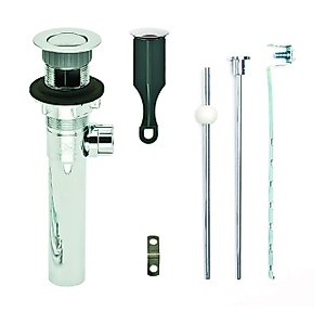 PF WaterWorks PF0730-CH-CH, Chrome Plated ABS Body Bathroom Sink/Lavatory Pop-Up Drain with Ball Lift Rod | With Overflow | CUPC Listed