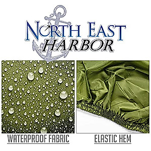 North East Harbor NEH Deluxe Riding Lawn Mower Tractor Cover Fits Decks up to 62" - Green - 190T Polyester Taffeta PA Coated Water and Sunray Resistant Storage Cover - 82" L x 50" W x 47" H