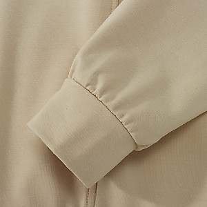 IZYJOY Women Frog Mushroom Graphic Sweatshirt Long Sleeve Loose Aesthetic Tees Pullover Teen Girls Kawaii Lightweight Shirts Top(Beige,M)