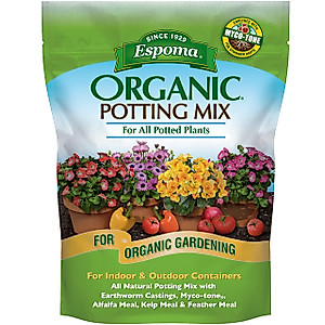 Espoma Organic Potting Soil Mix - All Natural Potting Mix For All Indoor & Outdoor Containers Including Herbs & Vegetables. For Organic Gardening, 8qt. bag. Pack of 1