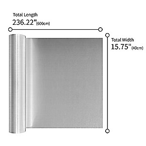 VEELIKE 15.7''x236'' Stainless Steel Contact Paper for Appliances Heat Resistant Self Adhesive Wallpaper Peel and Stick for Dishwasher Refrigerator Washing Machine Oven door Countertop Metal Furniture