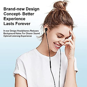 iPhone Wired Earbuds【2 Pack】 3.5mm iPhone Wired Headphones Noise Isolating Earphones Volume Control Built-in Microphone in-Ear Headset Compatible with iPhone 6s/6 Plus/SE/Samsung/Android /MP3/MP4