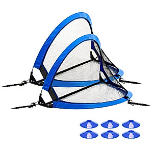 Portable Pop Up Soccer Goal Net Set for Kids or Adaults Trainning and Backyard Playing with Carrying Case, Training Cones and Target