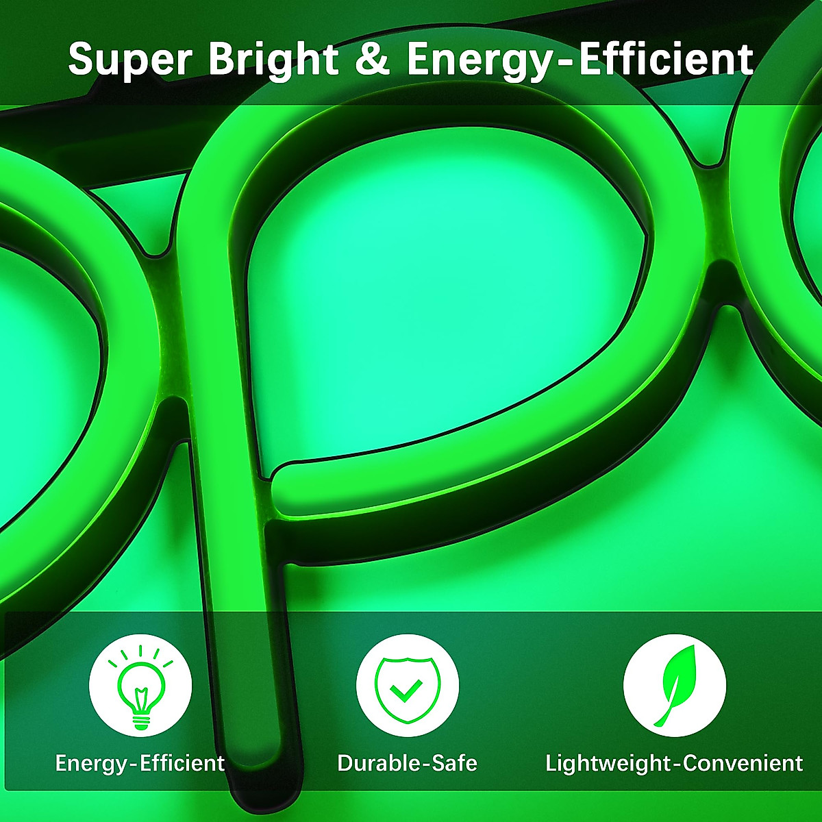 Led Open Signs for Business, 16 x 6 inch Open Sign, Neon Open Signs for Business, 8 Modes, Adjustable Brightness and Remote Control, 12 V / 2 A Power Supply (Green)