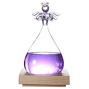 TITA-DONG Innovative Angel Storm Decor, Weather Forecast Glass Bottle Weather Decorative Bottle, Water Droplets Windstorm Glass for Home Office Decoration Valentine's Day Gift(Purple)