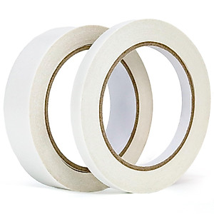 PLANTIONAL 2 Rolls Double-Sided Sticky Fabric Tape, 2/5" x 54.6 Yd & 1" x 54.6 Yd Hem Tape for No Sew, No Iron Hemming, Perfect for Pants, Crafts, and DIY Projects