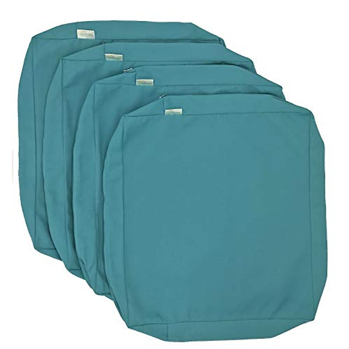 CozyLounge Indoor Outdoor Water Repellent High UV Resistant Patio Chair Cushion Cover (24"x24"x4" (4 Covers), Serenity Teal)