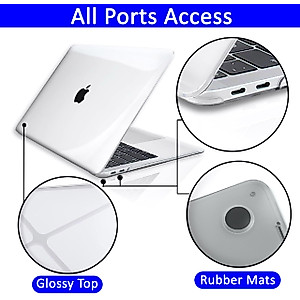 Case Compatible with MacBook Air 13 inch Case, RKINC 2022, 2021-2018 Release A2337 M1 A2179 A1932 Retina Display Touch ID, Plastic Hard Shell & Keyboard Cover & Screen Protector (Transparent)