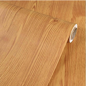 Yellow Wood Grain Contact Paper Self Adhesive Shelf Liner for Kitchen Cabinets Drawer Shelves Table Door 16" x 117"