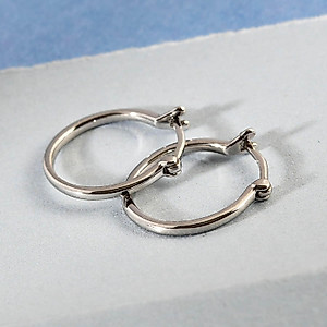SHOP LC RHAPSODY 950 Platinum Hoop Earrings for Women 1.80 Grams Engagement Anniversary Wedding Promise Birthday Gifts for Women