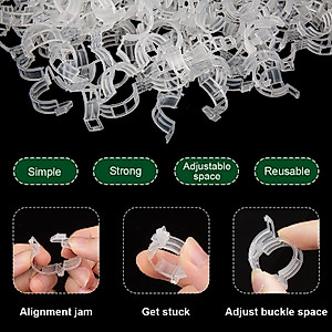 200PCS Plant Support Garden clips, Vegetable Cages and Supports, Garden Trellis for Climbing Vine Plants, Supports Clip for Tomato Grape Melon, Makes Garden Crop to Grow Upright and Healthier