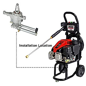 AgiiMan High Pressure Washer Pump Head - Replacement Water Gasoline Pump, 2800 Psi Troy Bilt SRMW22G26-EZ Oil Pump Accssories Fits KARCHER Craftsman, Front Facing Inlet Outlet