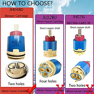 JH04BD Ceramic Plastic Faucet Cartridge 40mm Replacement Cartridge With Single Lever Cartridge Pressure Balance Cartridge Replacement, Compatible with FC9AC010 Hain-Yo