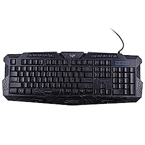 FidgetFidget Bilingual M-200 USB Wired 3 Colors Russian English Backlight Gaming Keyboard