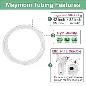 Maymom Tubes Compatible with Ameda MYA Pump Ameda MYA Pro Pump Not Original Ameda MYA Tubes Not Original Ameda MYA Breast Pump Accessories Not Original Ameda MYA Breast Pump Parts;