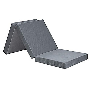 Sleeplace Multi Layer Tri-Folding Memory Foam Topper, Single, Blue-grey