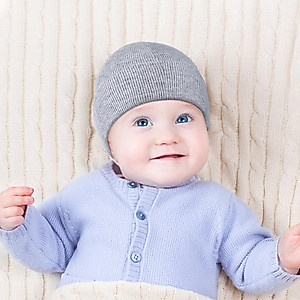 SATINIOR 4 Pieces Spring Baby Beanies Hats 0-36 Months for Unisex Spring Toddler Beanies Girl Boy Hat Warm Cap for Baby(Gray, Khaki, Army Green,Coffee)