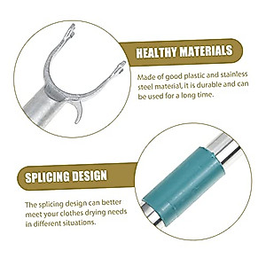 WOONEKY Stitching Clothes Rail Retractable Multi Tool Clothesline Outdoor Multi Functional Clothes Pole Washing Line Prop Garment Pole Adjustable Rod Laundry Clothes Reach Tool Clothes Rod